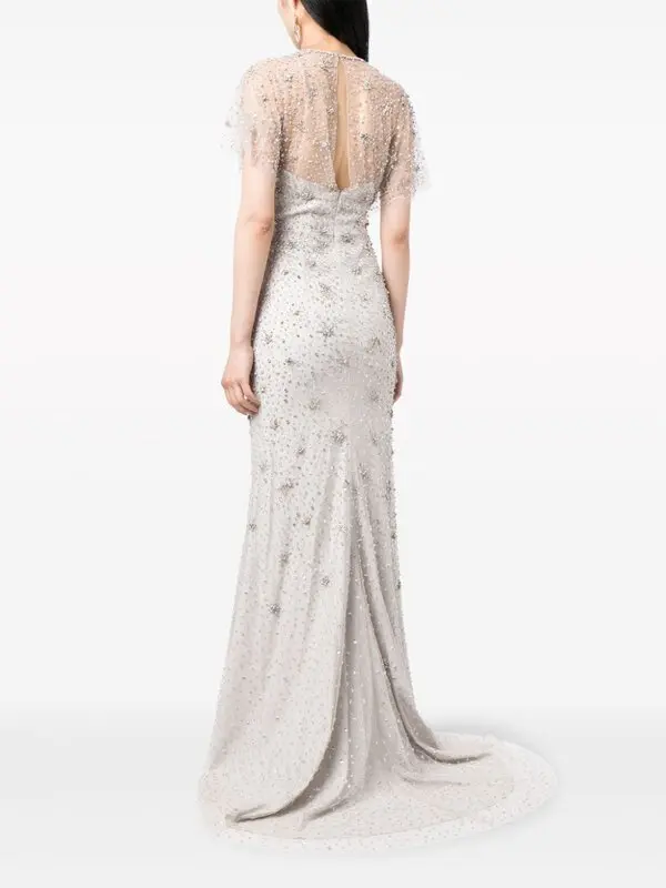 Jenny Packham Sofie Crystal-embellished Gown - Grey