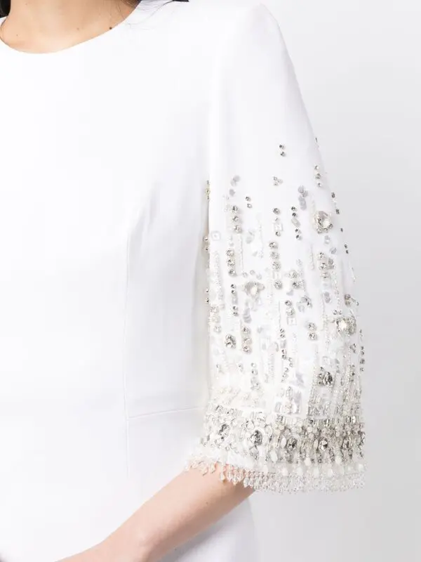 Jenny Packham Ebba Crystal-embellished Midi Dress - White