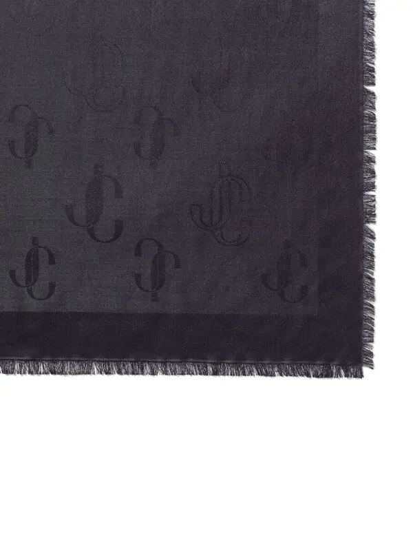 JIMMY CHOO Emani Monogram-jacquard Scarf - Black