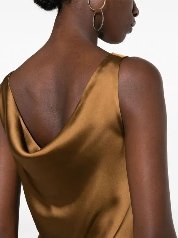 Norma Kamali Satin Finish Gown - Brown