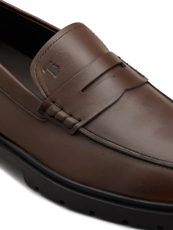 TOD'S Logo-debossed Leather Loafers