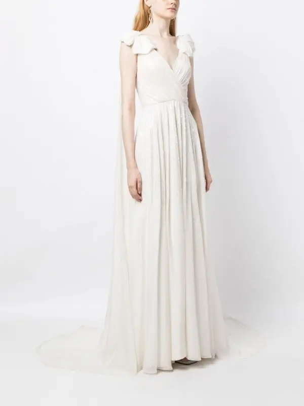 Jenny Packham Alma Pleated Sequin Gown