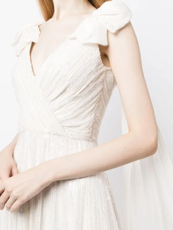 Jenny Packham Alma Pleated Sequin Gown