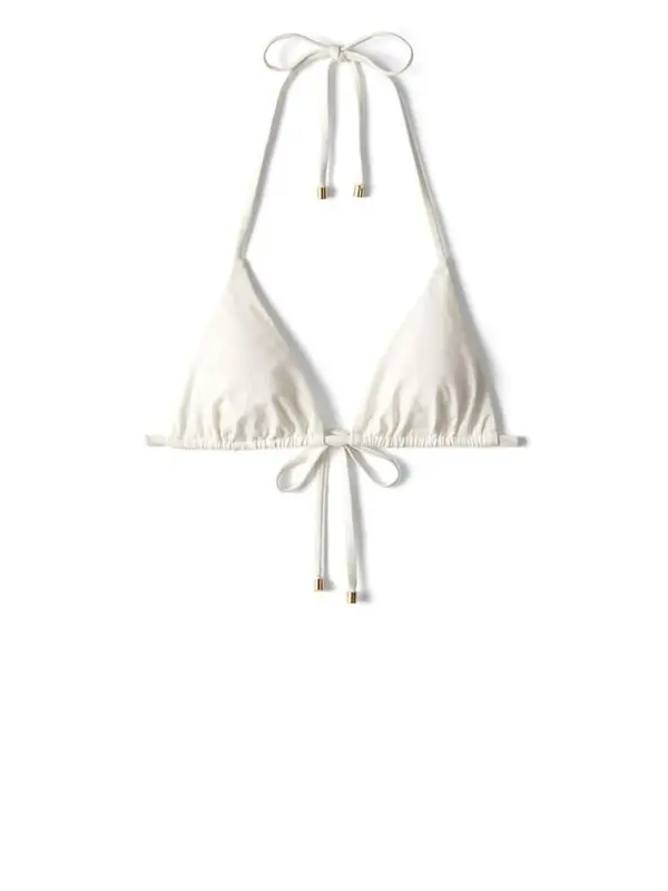 JIMMY CHOO Ariah Logo-print Bikini Top - White