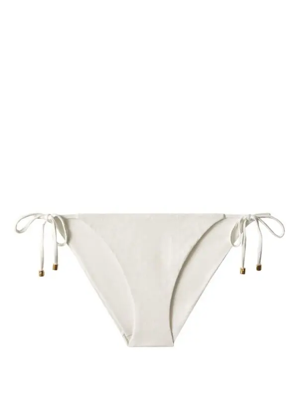 JIMMY CHOO Ariah Logo-print Bikini Bottoms - White