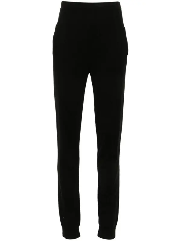 スパッツ・レギンス Saint Laurent Black Cashmere Leggings Saint Laurent High-Waisted Cashmere Leggings - Black - 44