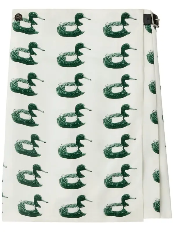 Burberry Duck-print Buckle-fastening Kilt