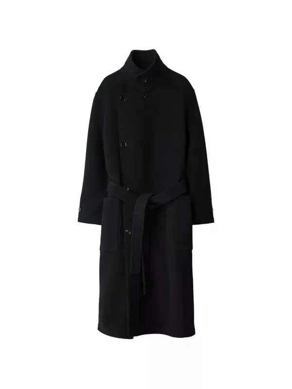 LEMAIRE Belted Double-breasted Coat - Black