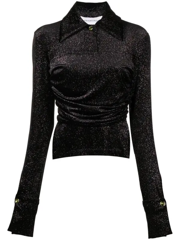 Viktor & Rolf Gathered Glitter Velvet Shirt