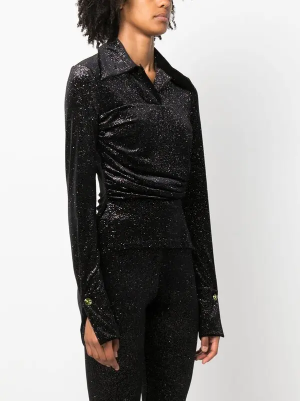 Viktor & Rolf Gathered Glitter Velvet Shirt