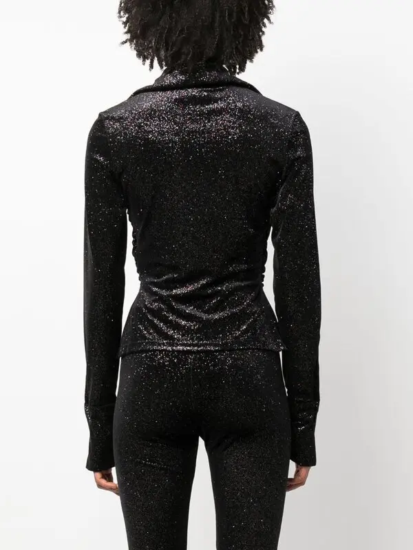 Viktor & Rolf Gathered Glitter Velvet Shirt