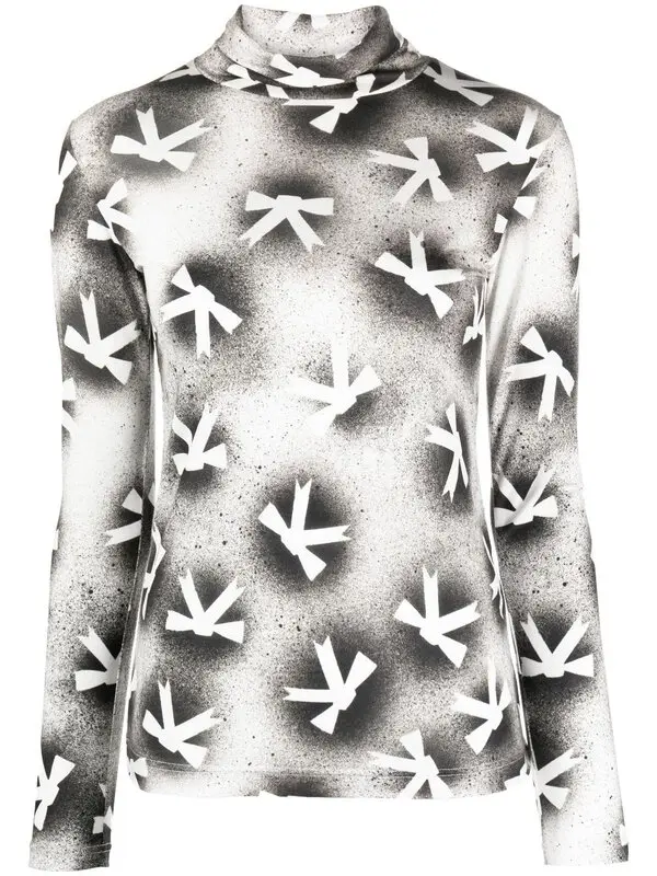 Viktor & Rolf Bow-print Roll-neck Top - White