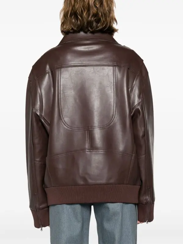 Norma Kamali Oversized Zip-up Biker Jacket - Brown