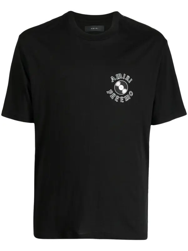 Amiri Logo-Print Cotton T-Shirt In Black - 20% Off | Editorialist