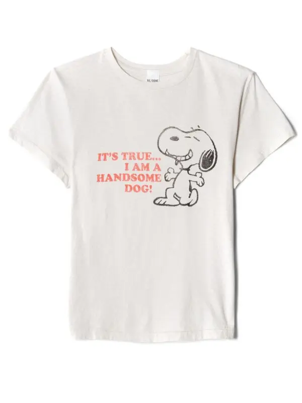 RE/DONE Snoopy Print Crew-neck T-shirt