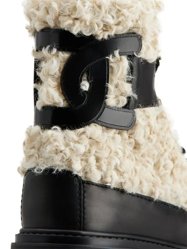 TOD'S Faux-shearling Leather Ankle Boots