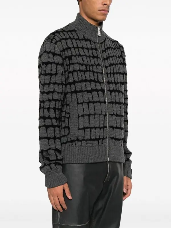 Versace Crocodile-jacquard Zip-up Sweatshirt