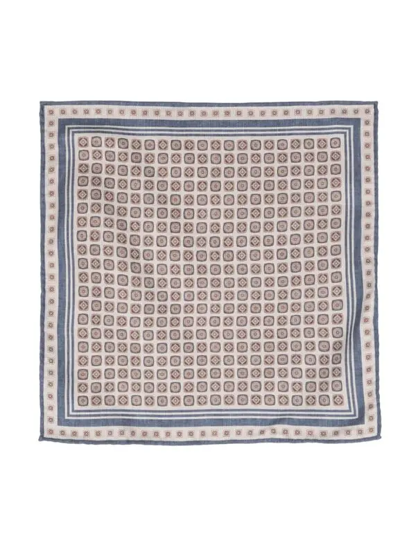 Brunello Cucinelli Geometric-print Silk Scarf