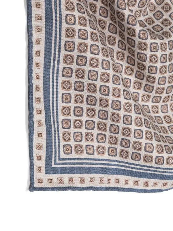Brunello Cucinelli Geometric-print Silk Scarf