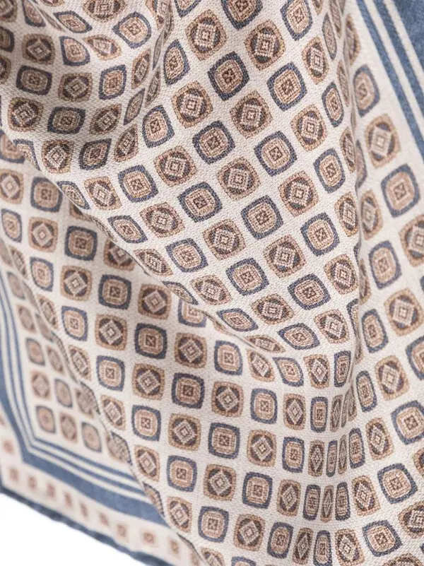 Brunello Cucinelli Geometric-print Silk Scarf
