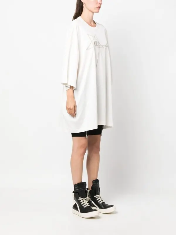 Rick Owens Logo-embroidered T-shirt - Neutrals