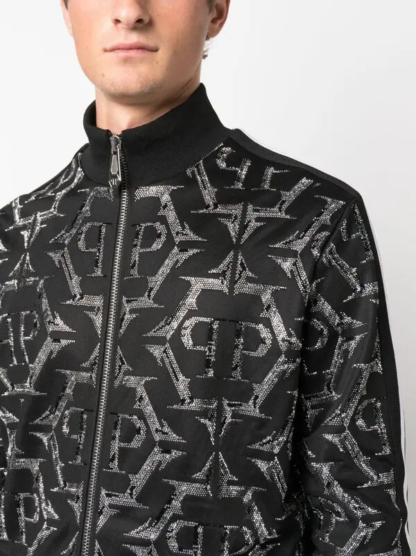 Philipp Plein Rhinestone-embellished Zip-up Jacket