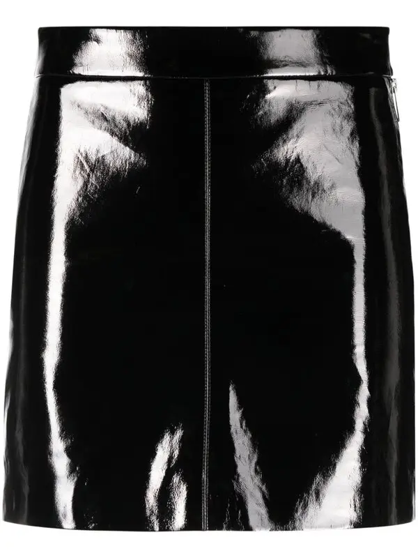 Zadig&Voltaire Jinette Vinyl Leather Miniskirt - Black