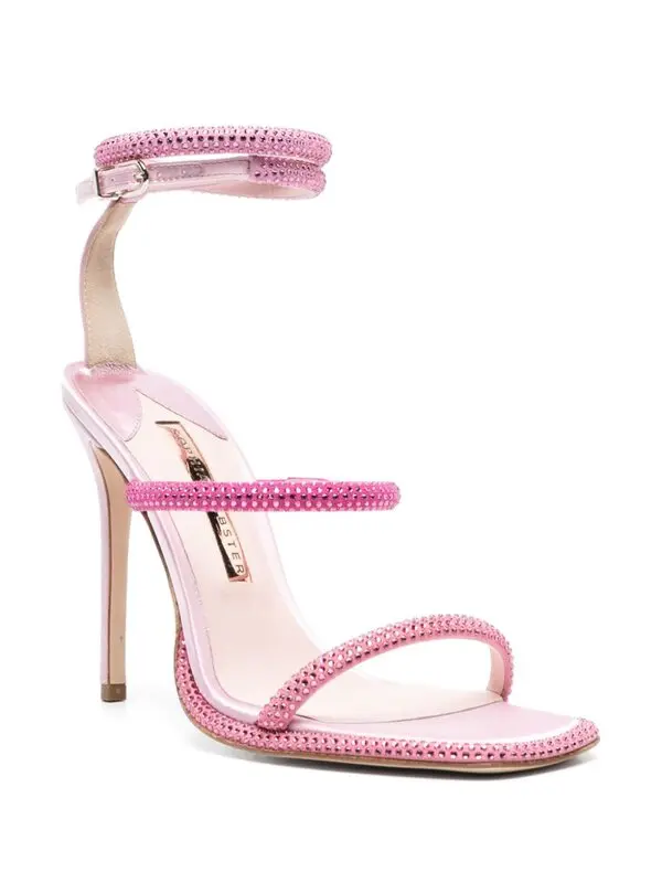 SOPHIA WEBSTER Callista 100mm Crystal-embellished Sandals - Pink