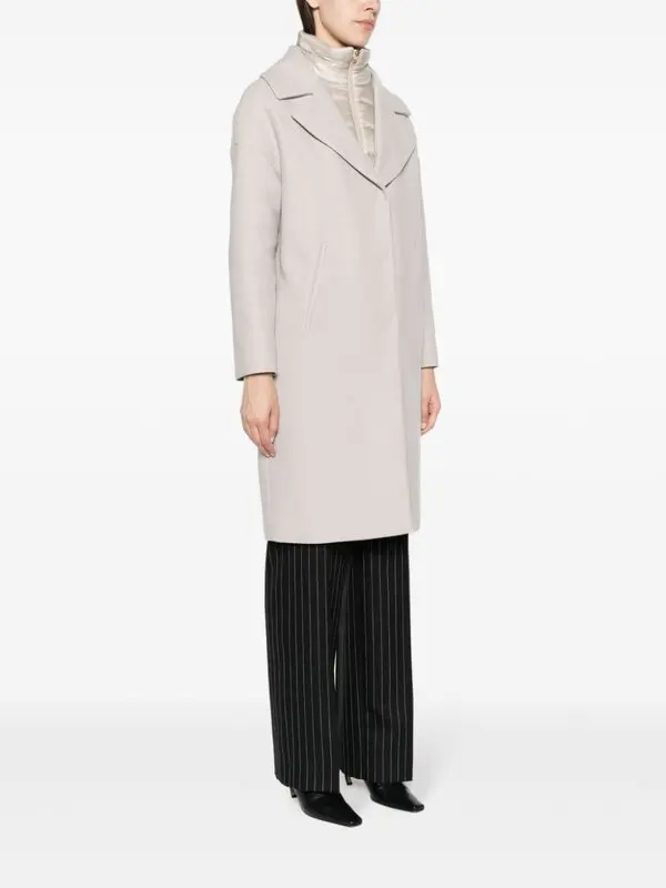 Herno Padded-bib Single-breasted Coat - Neutrals