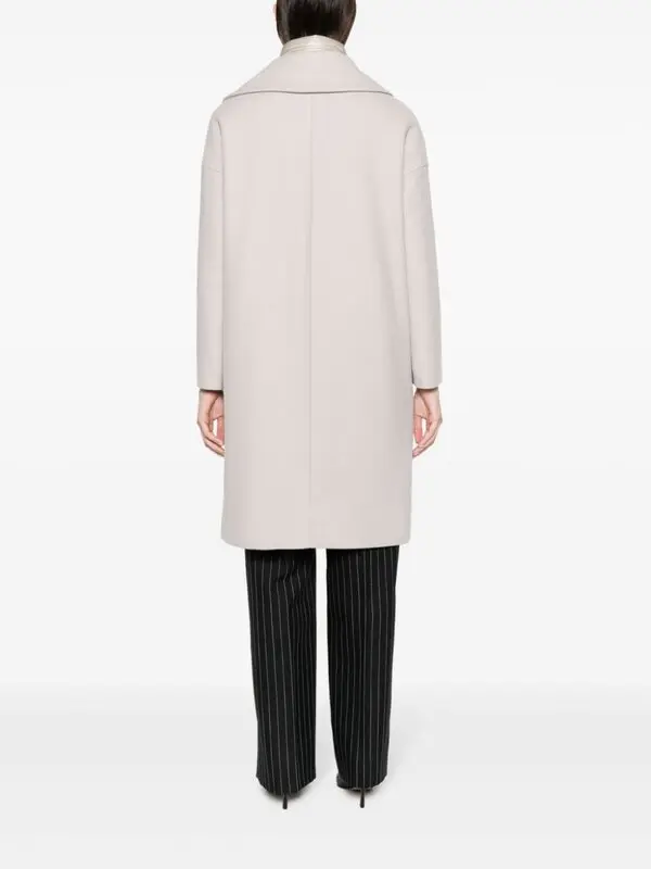 Herno Padded-bib Single-breasted Coat - Neutrals