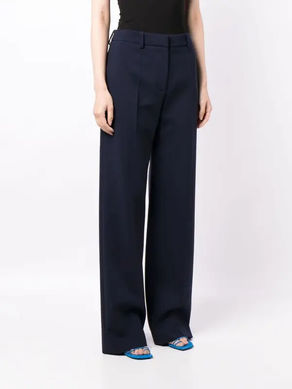 Off-White Wide-leg Virgin Wool-blend Trousers - Blue
