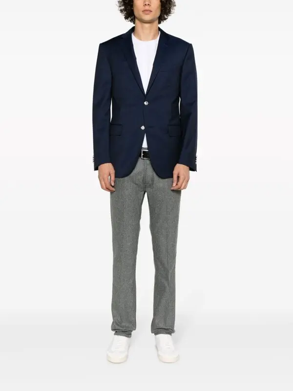Jacob Cohen Bard Slim-cut Flannel Trousers - Grey