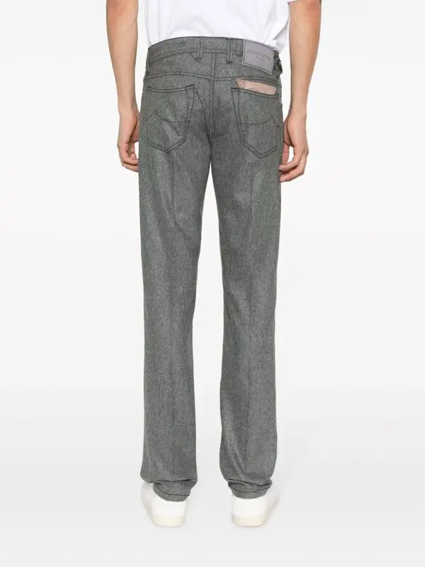 Jacob Cohen Bard Slim-cut Flannel Trousers - Grey