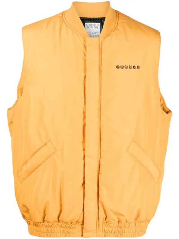 COUNTY OF MILAN Marcelo Burlon Logo-print Padded Gilet