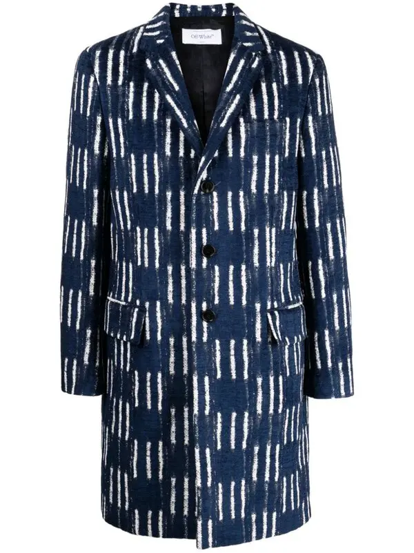 Off-White Shibori Jacquard Coat - Blue