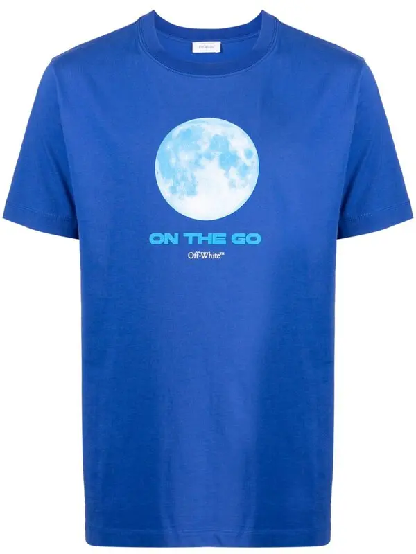 Off-White On The Go Moon Cotton T-shirt - Blue