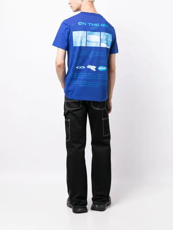 Off-White On The Go Moon Cotton T-shirt - Blue