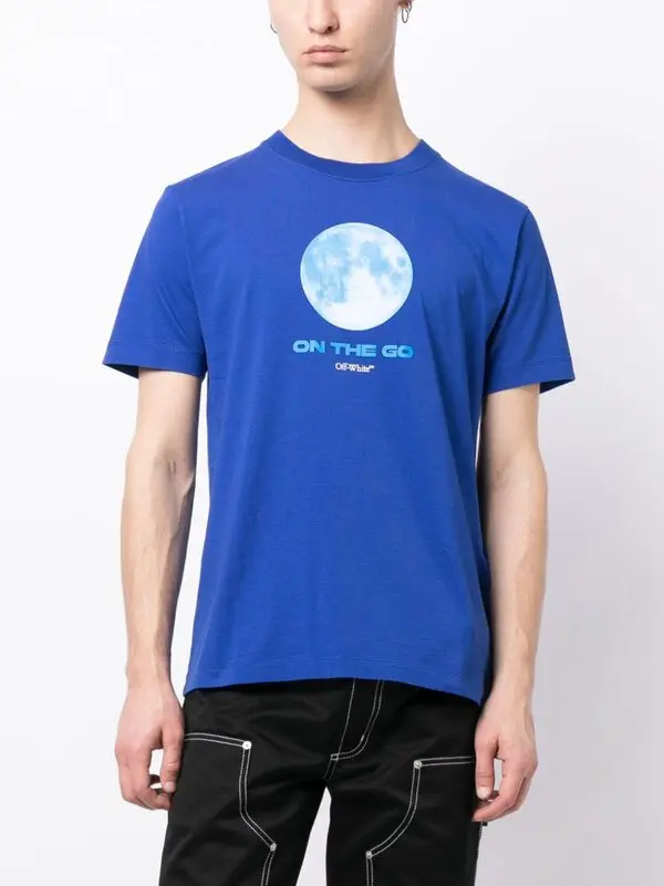 Off-White On The Go Moon Cotton T-shirt - Blue