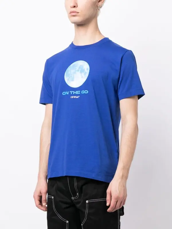 Off-White On The Go Moon Cotton T-shirt - Blue