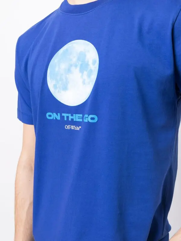 Off-White On The Go Moon Cotton T-shirt - Blue