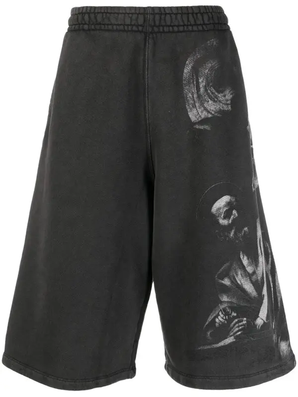 Off-White Saint Matthew Print Track Short - Black