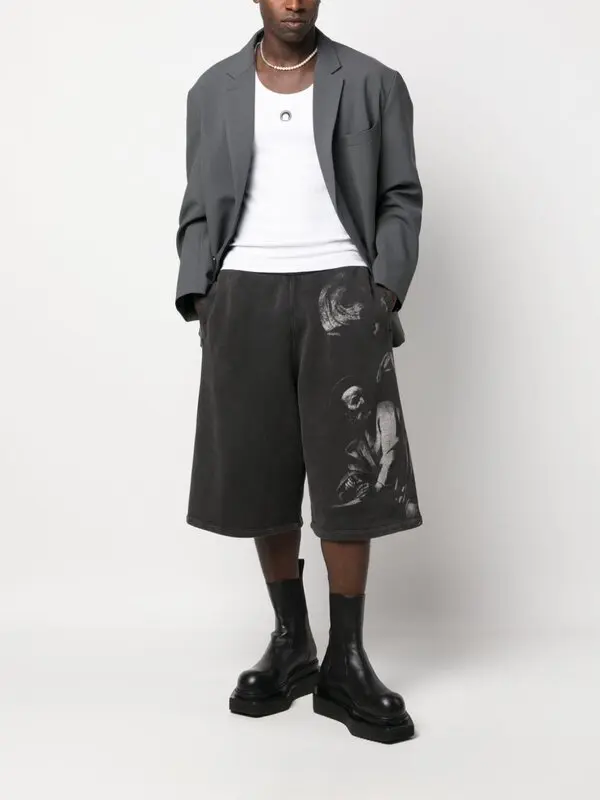 Off-White Saint Matthew Print Track Short - Black
