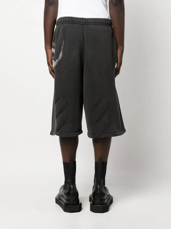 Off-White Saint Matthew Print Track Short - Black