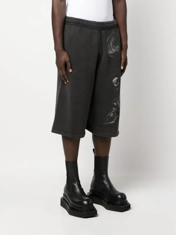 Off-White Saint Matthew Print Track Short - Black