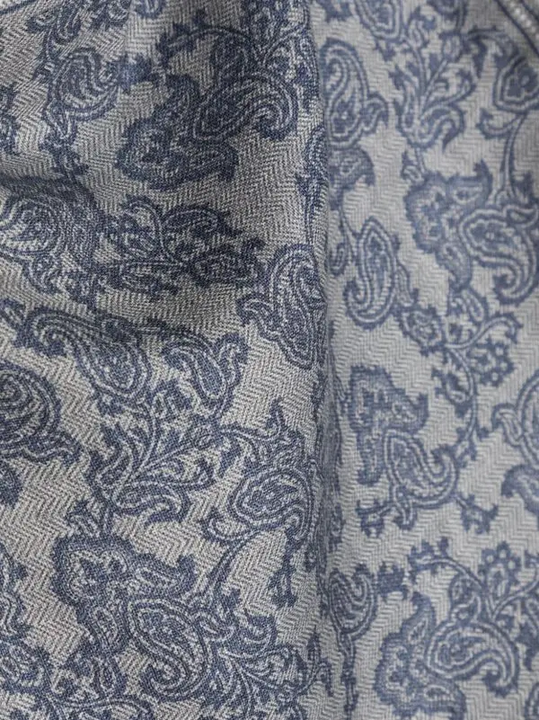 Brunello Cucinelli Paisley-print Silk Pocket Square - Blue