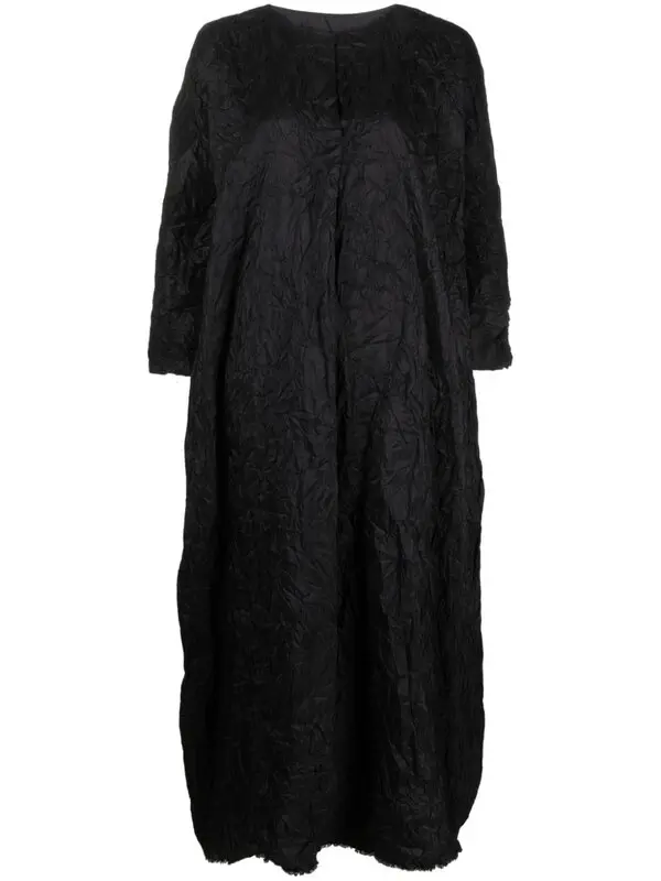 DANIELA GREGIS Crinkled Silk Midi Dress