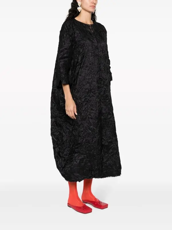 DANIELA GREGIS Crinkled Silk Midi Dress