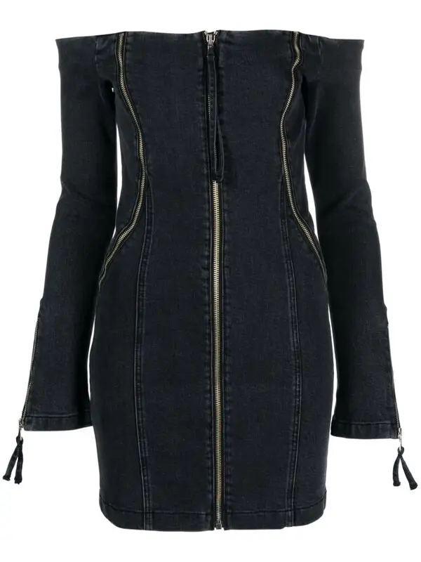Blumarine Off-shoulder Denim Dress