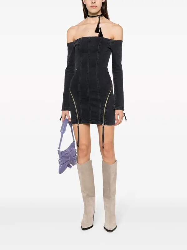 Blumarine Off-shoulder Denim Dress