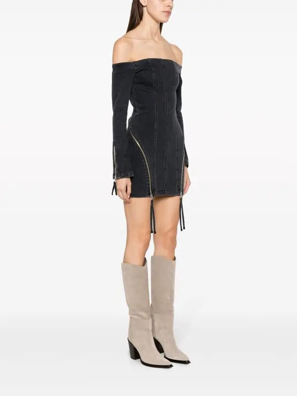 Blumarine Off-shoulder Denim Dress